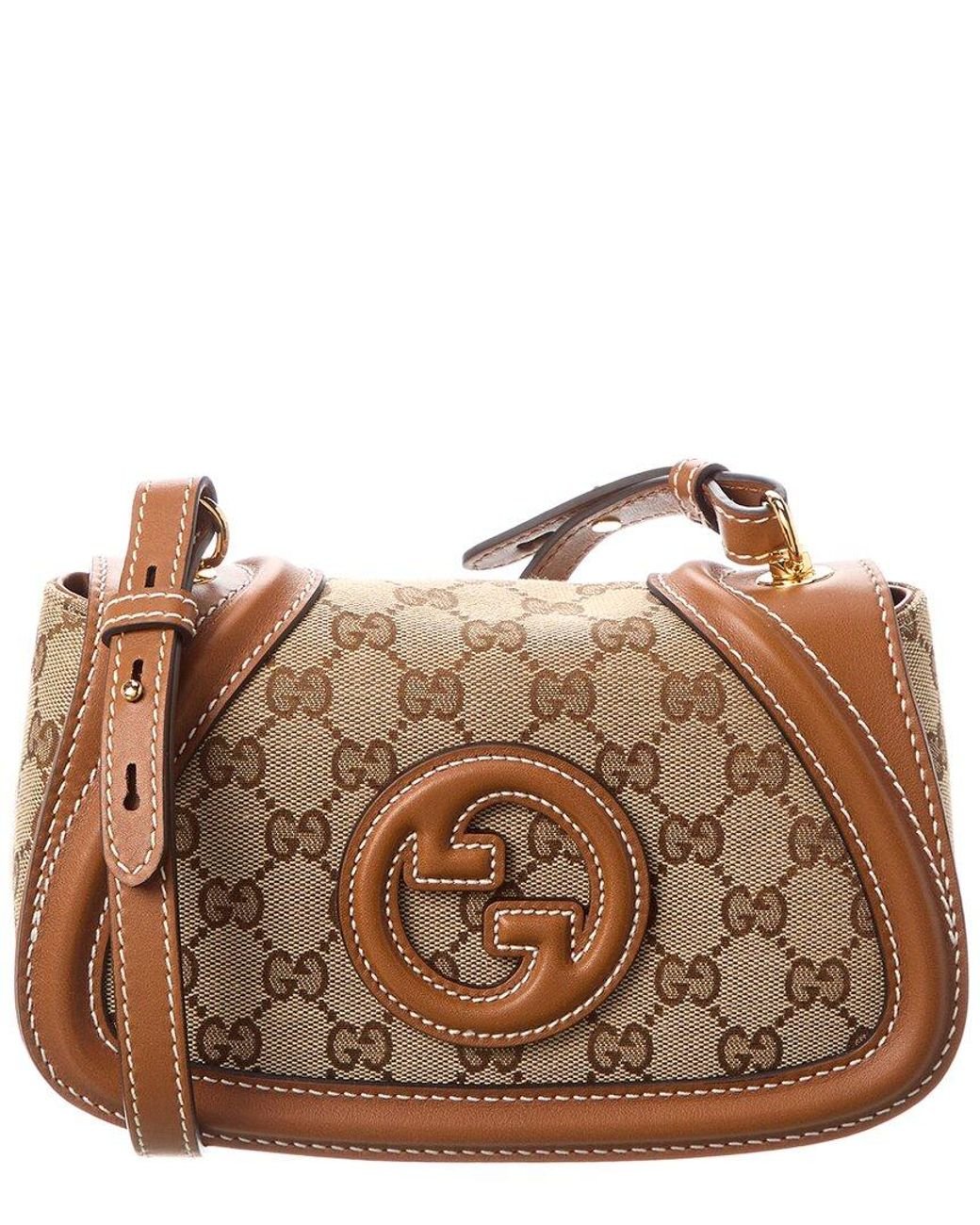 Gucci Blondie Mini Gg Canvas & Leather Shoulder Bag in Brown | Lyst