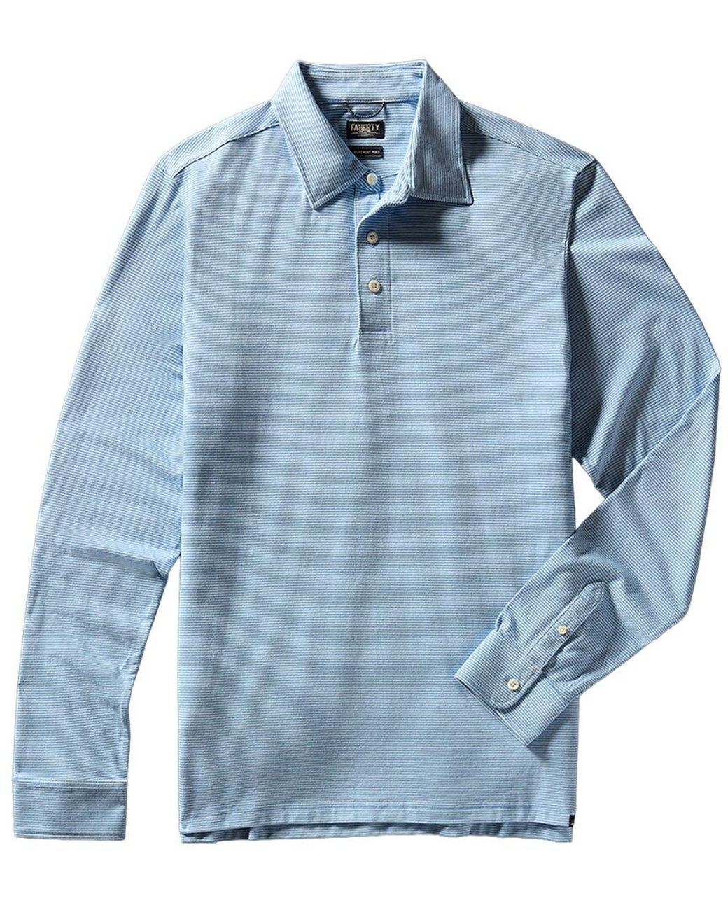 Faherty Movement Pique Polo Shirt in Blue for Men | Lyst UK