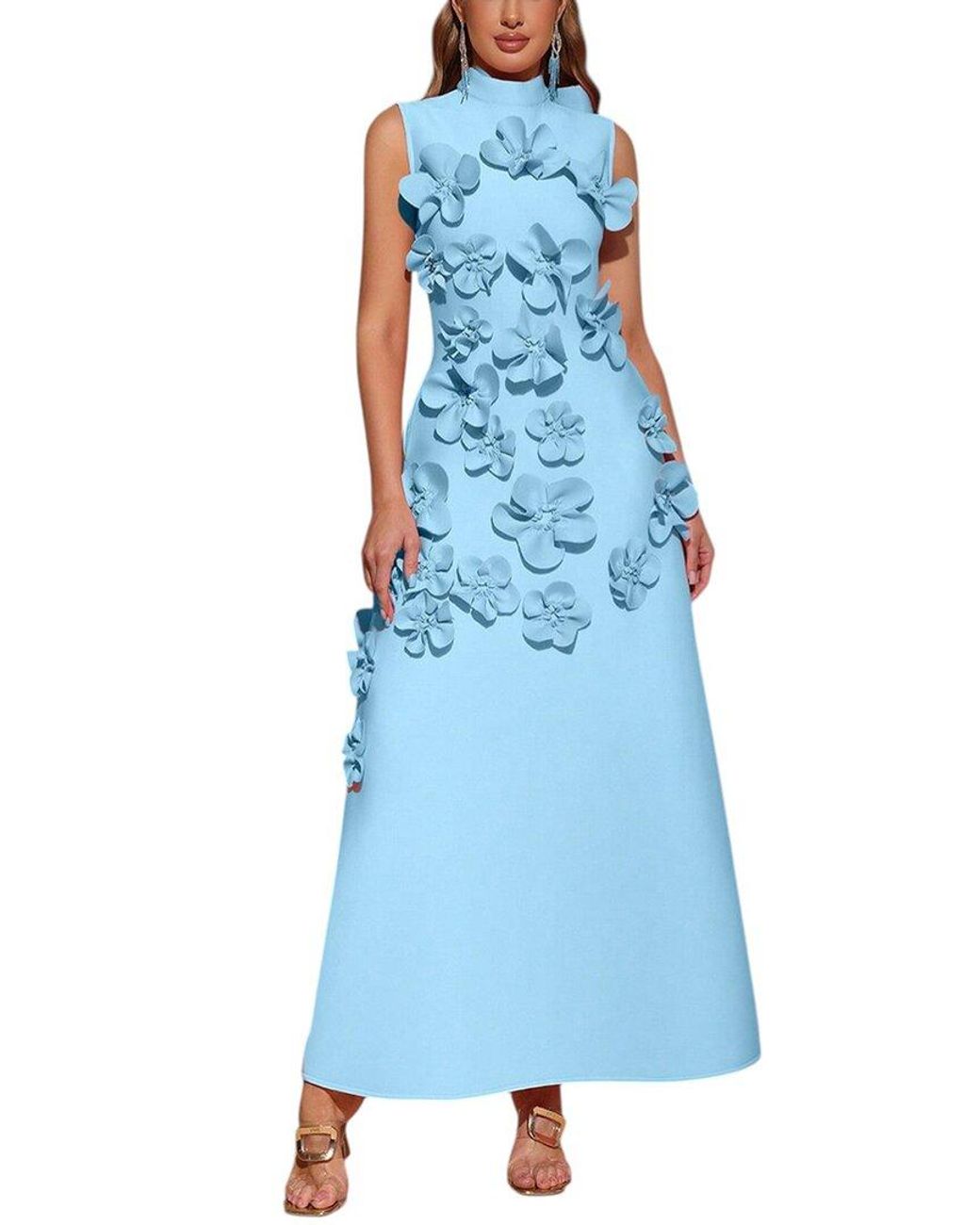 AMINA GLAM Maxi Dress in Blue | Lyst