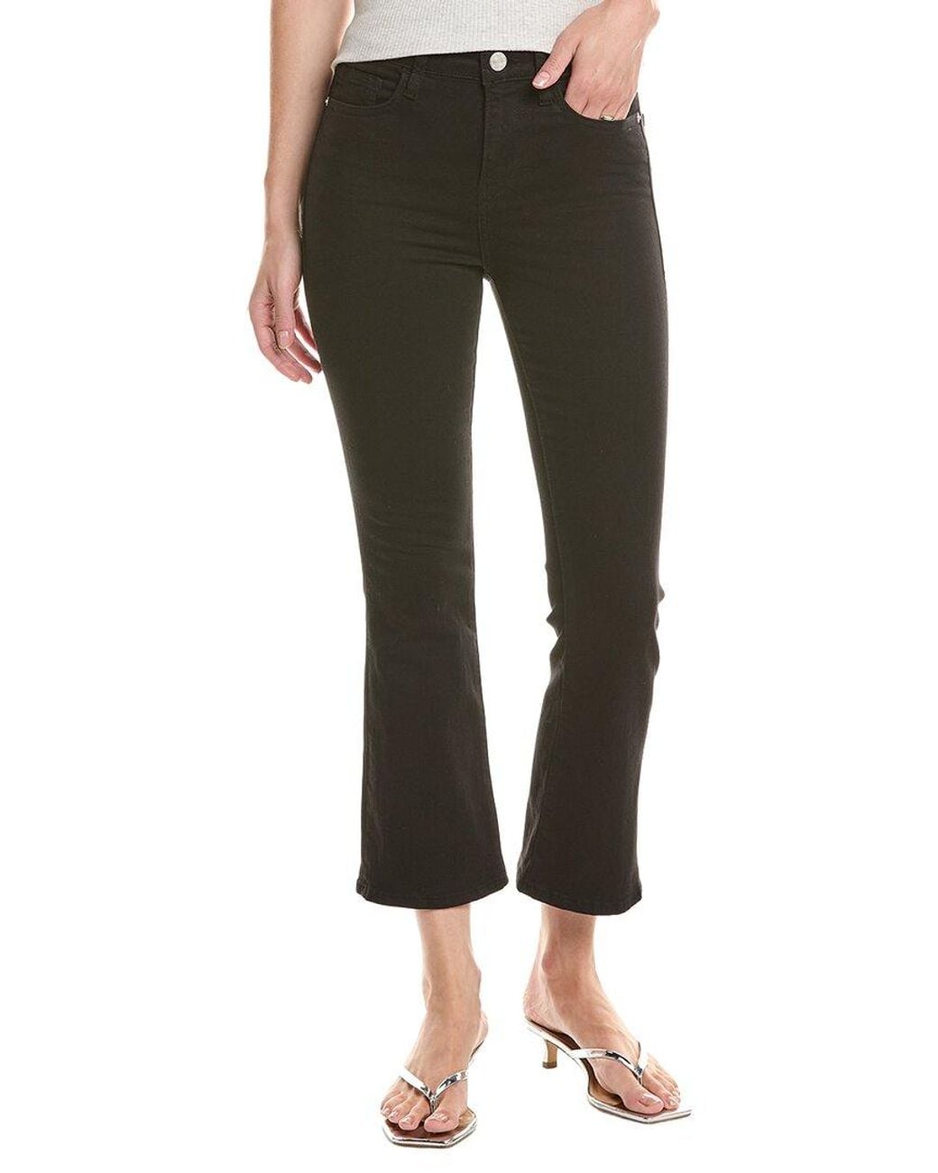 FRAME Le Crop Film Noir Mini Boot Jean in Green | Lyst
