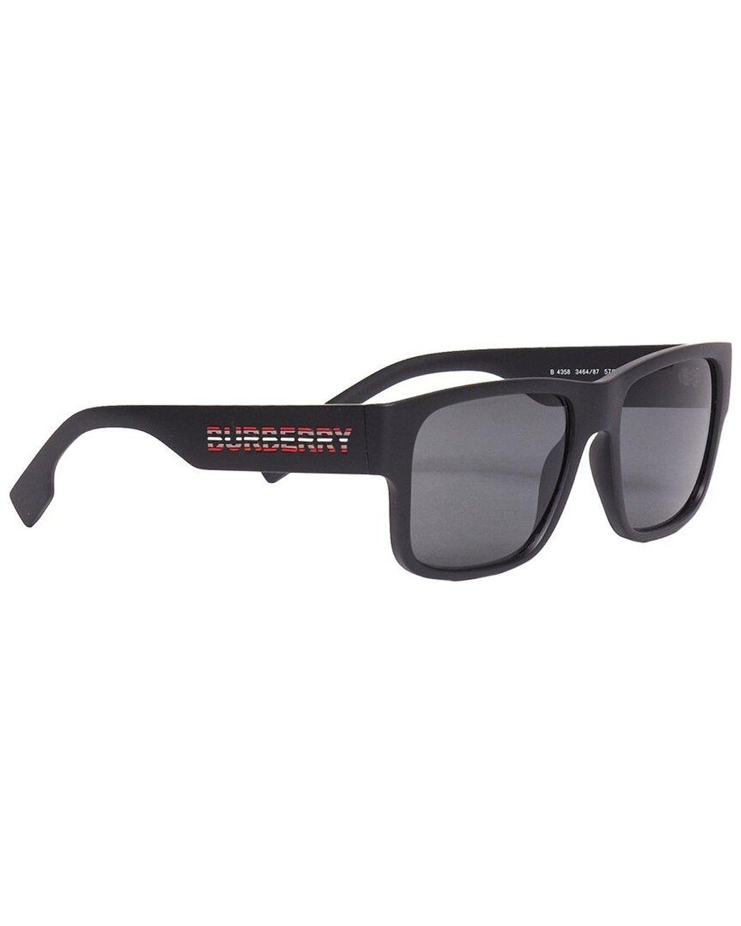 NEW Burberry KNIGHT BE4358 346487 Matte Black Gray Square Men Sunglasses reseau-essentiels.com