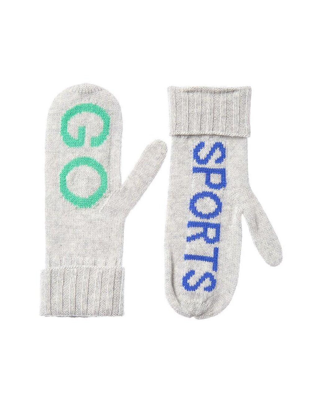 Hannah Rose Go Sports Cashmere Mittens in White | Lyst UK