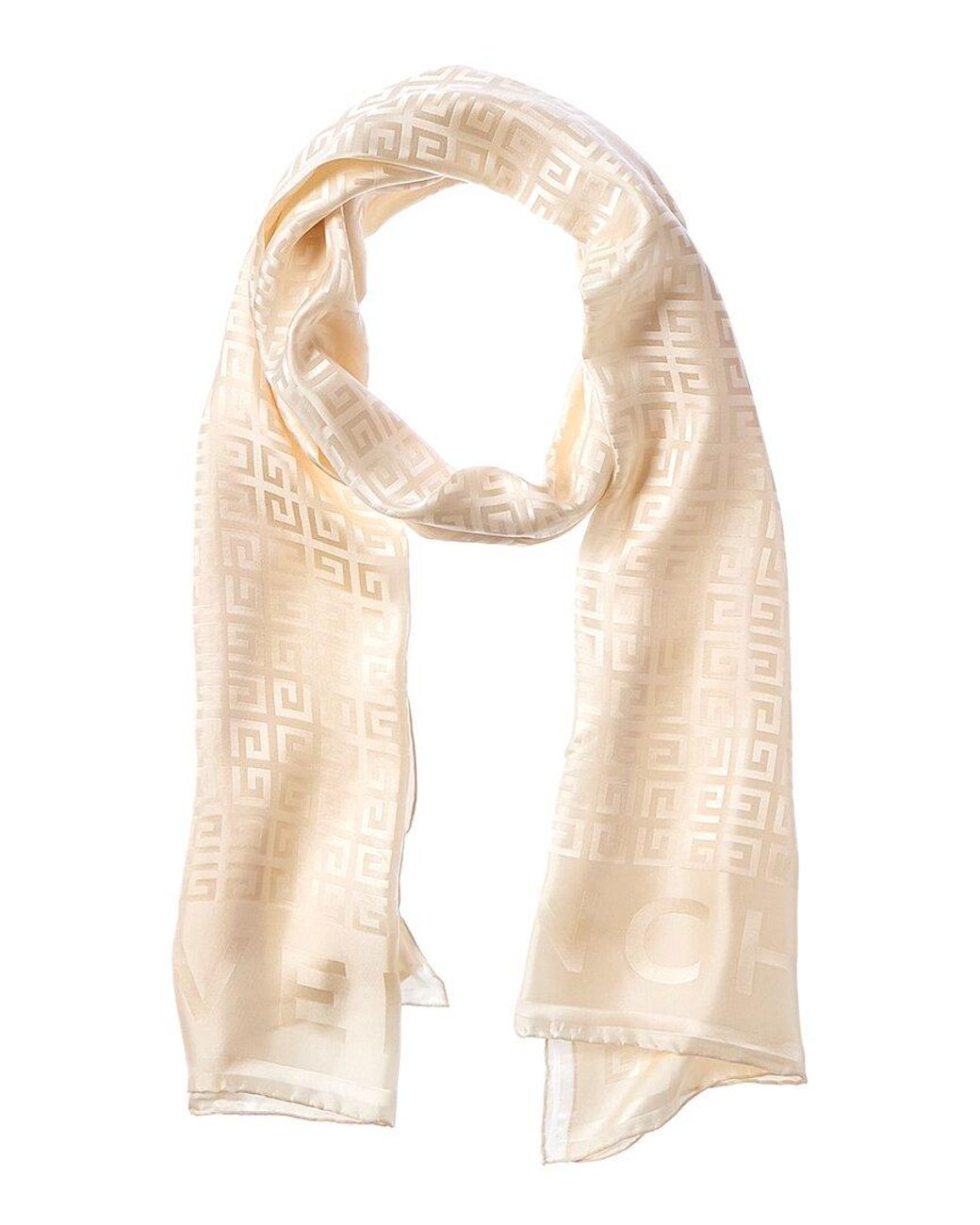 Givenchy Silk Scarf in Natural | Lyst UK