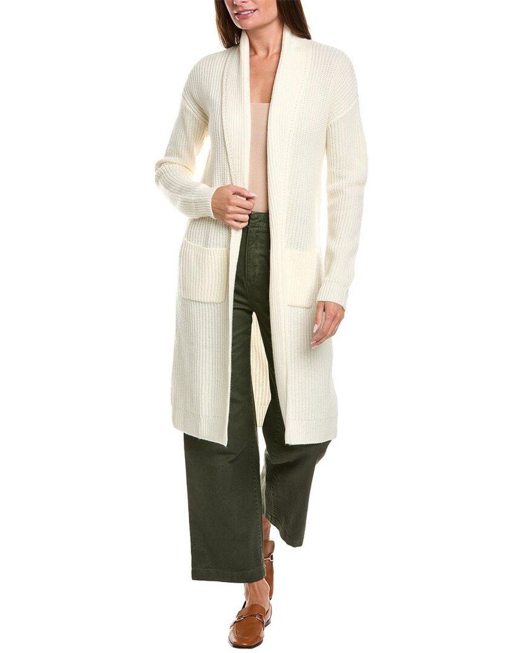 Minnie Rose Wool & Cashmere-blend Shawl Duster in White | Lyst