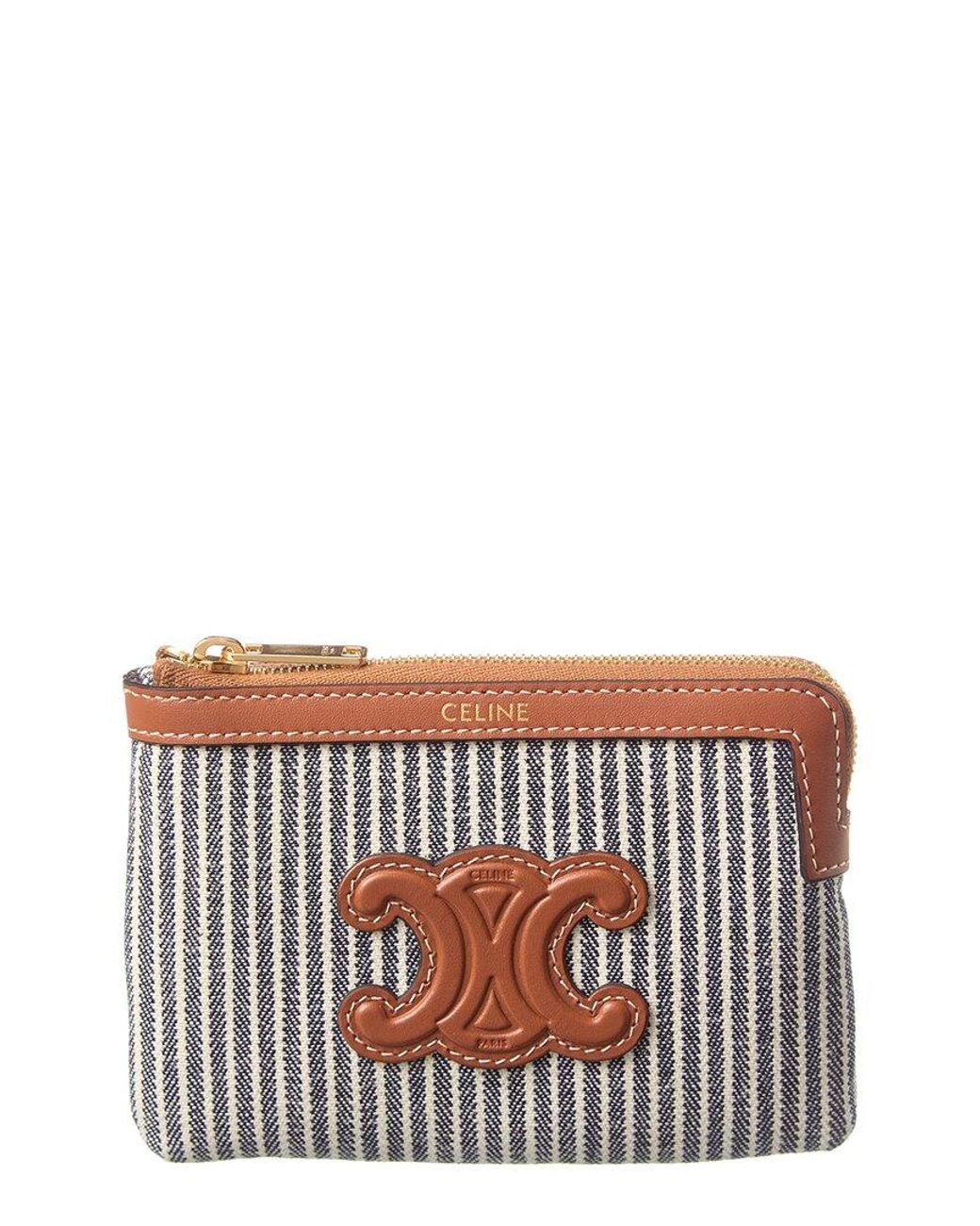 Celine Canvas & Leather Coin & Card Pouch in Gray | Lyst