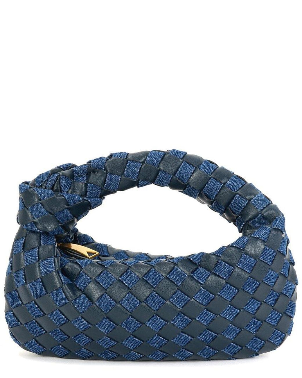 Tiffany & Fred Paris Woven Leather & Denim Pouch in Blue | Lyst