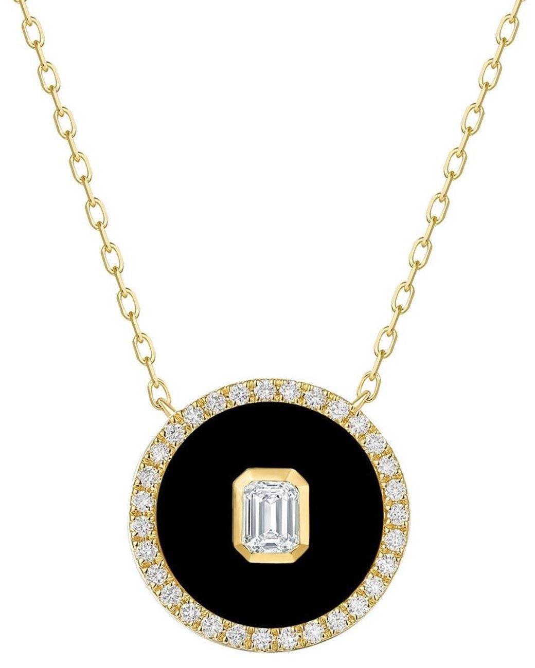 Sabrina Designs 14K 2.74 Ct. Tw. Diamond & Onyx Medallion Necklace in ...