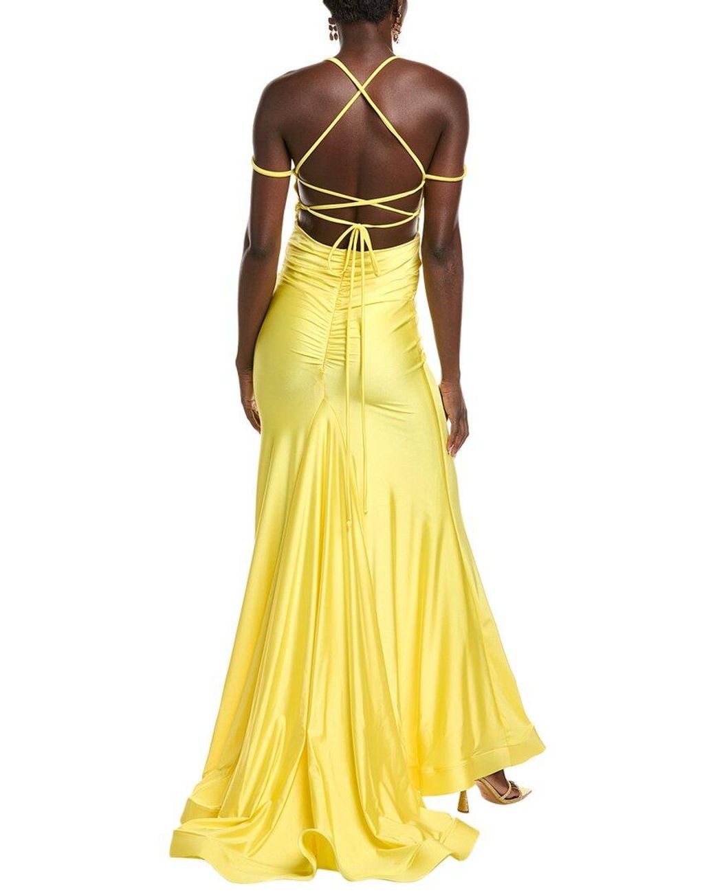 Issue New York Strappy Gown in Yellow | Lyst UK