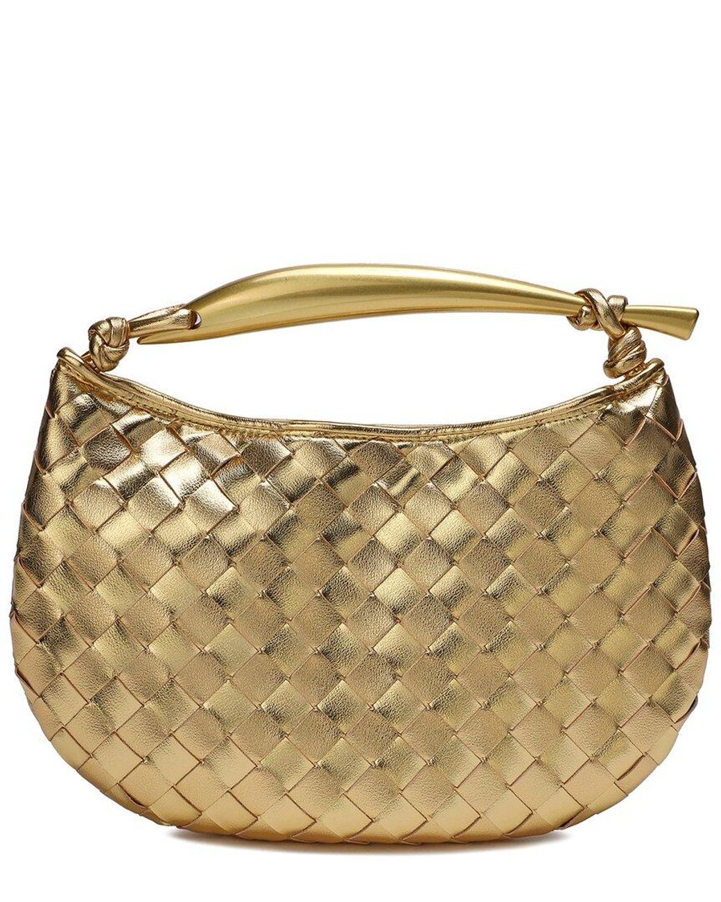 Tiffany & Fred Paris Woven Leather Top Handle Clutch in Metallic | Lyst