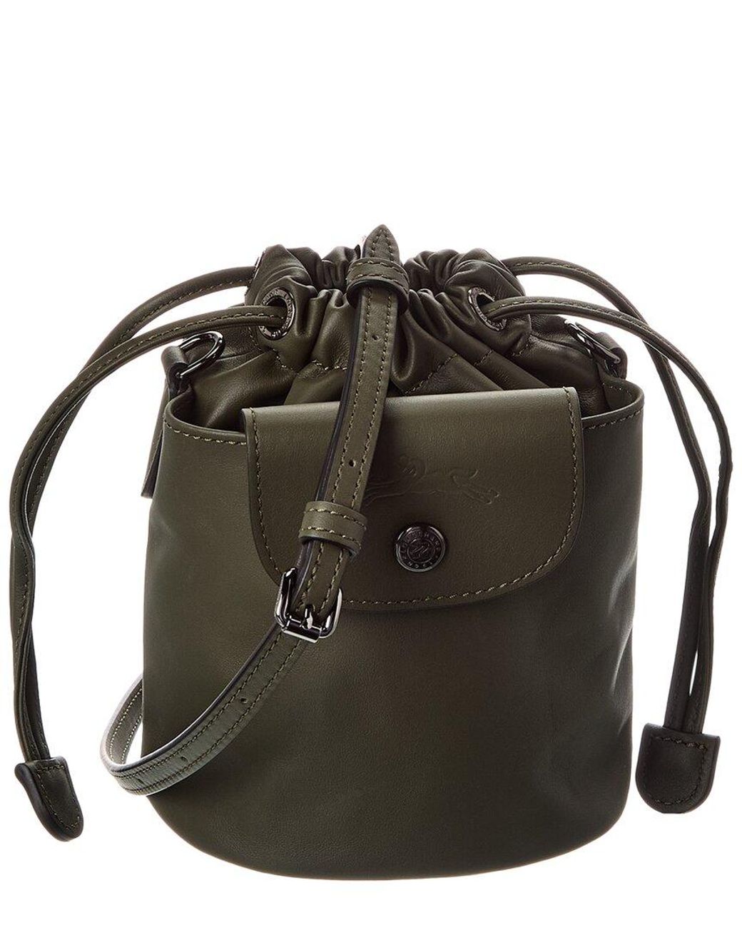 Longchamp Le Pliage Leather Bucket in Black | Lyst UK