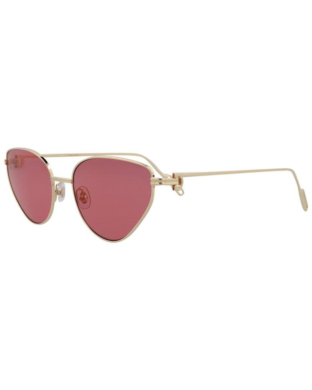 Cartier Ct0155S 57Mm Sunglasses in Pink | Lyst UK
