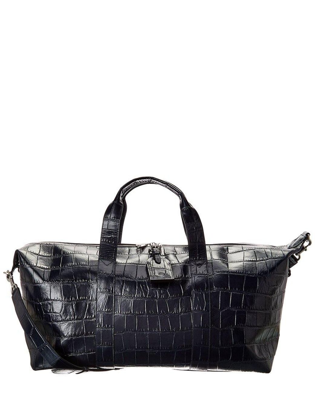 Mulberry Heritage Medium Clipper Matte Croc-Embossed Leather Duffel Bag ...