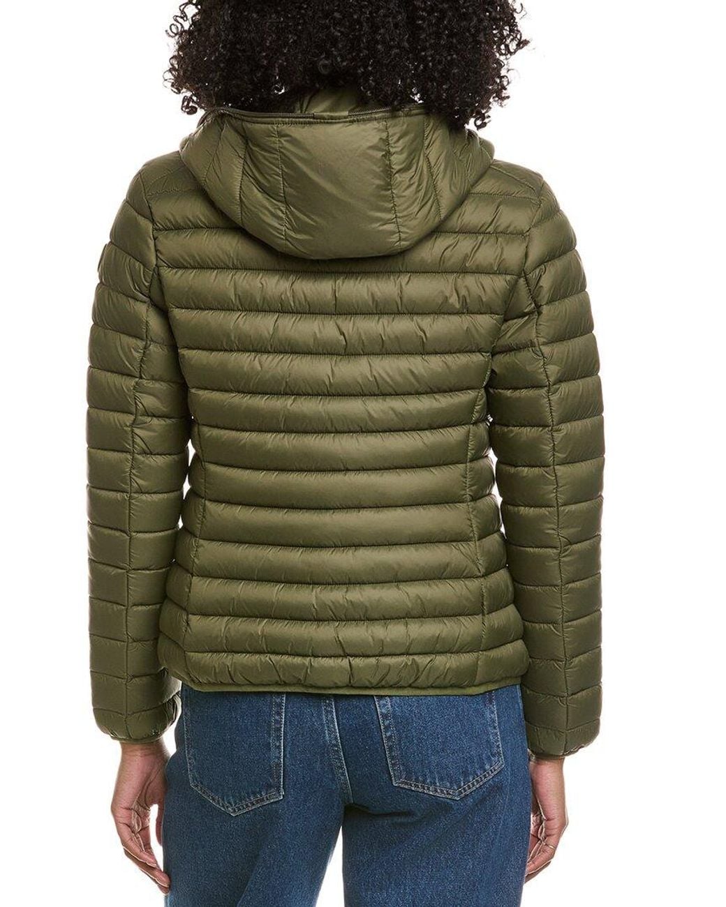 Save The Duck Vicky Short Hooded Basic Jacket in Green | Lyst UK