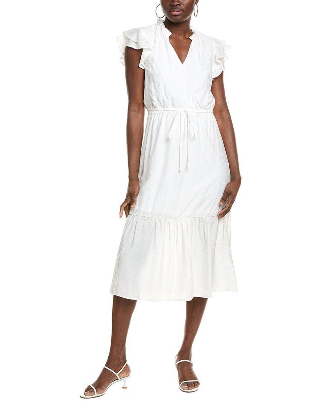 Julia Jordan Midi Dress in White | Lyst