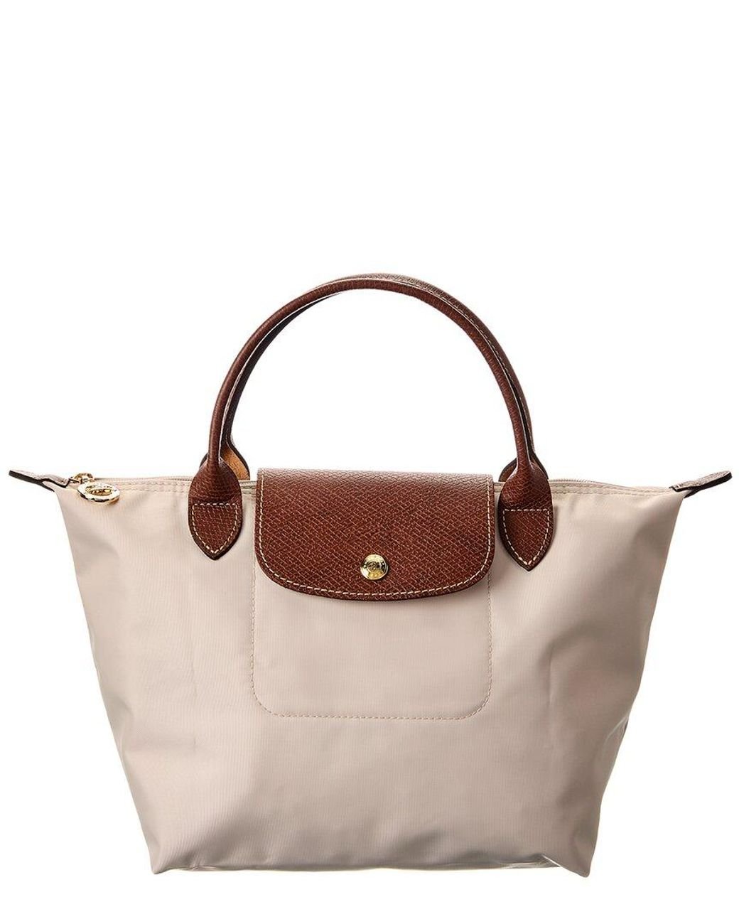 Longchamp Le Pliage Original Small Canvas Handbag in Brown | Lyst UK