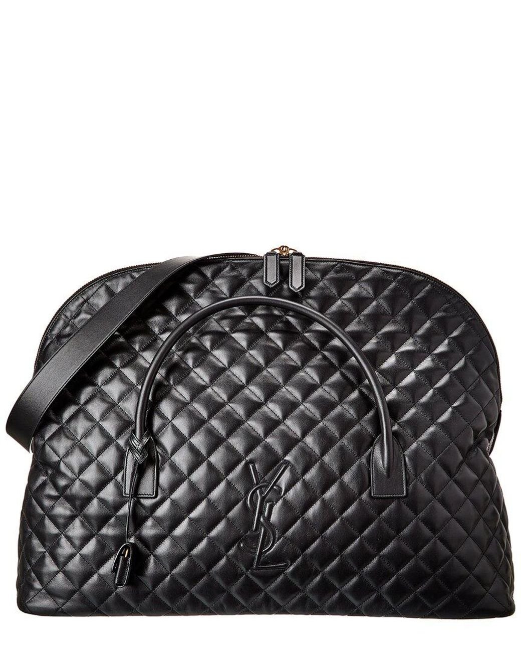 Saint Laurent Es Giant Quilted Leather Travel Bag in Black | Lyst