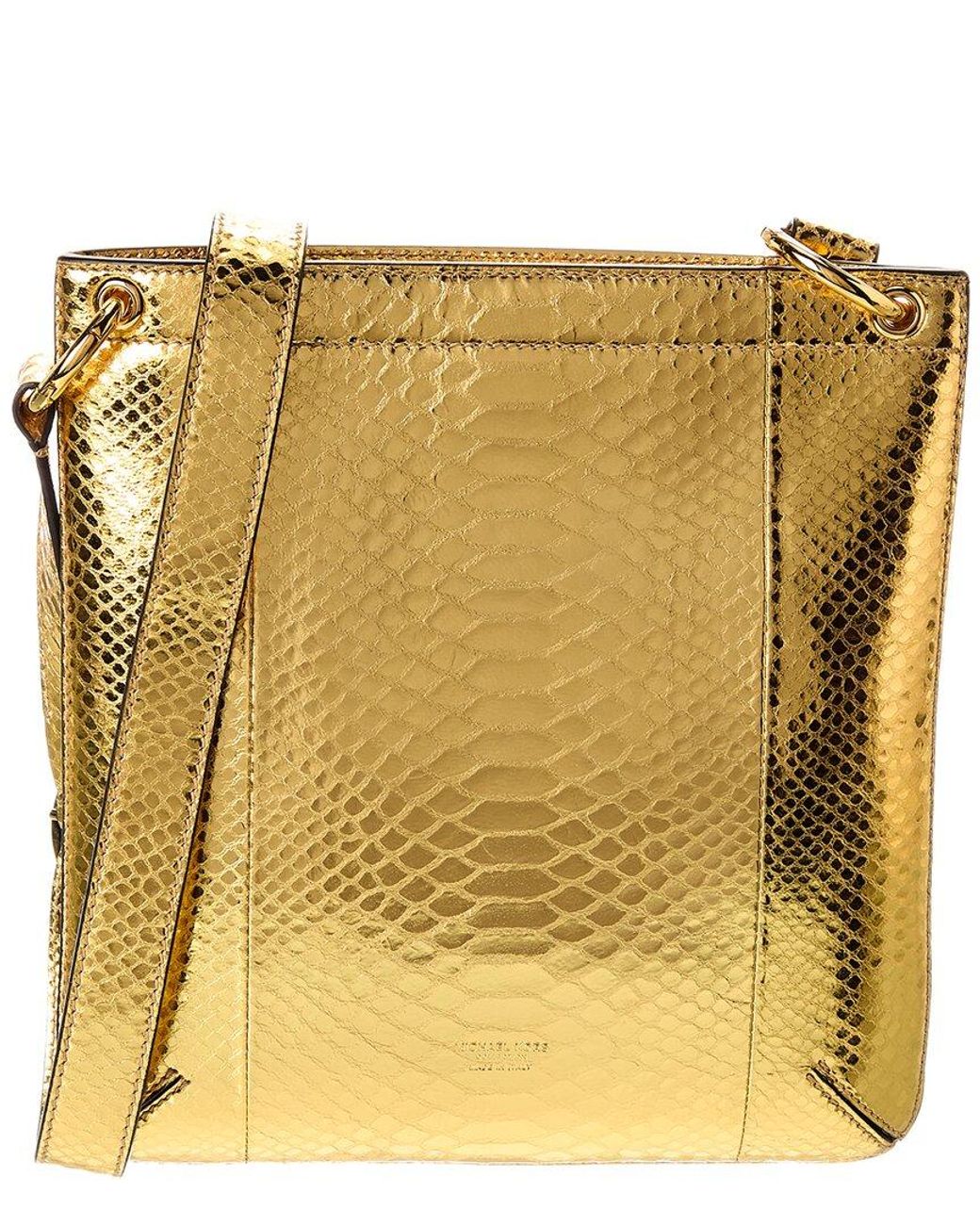 Michael Kors Tate Small Python-Embossed Leather Crossbody Tote in ...