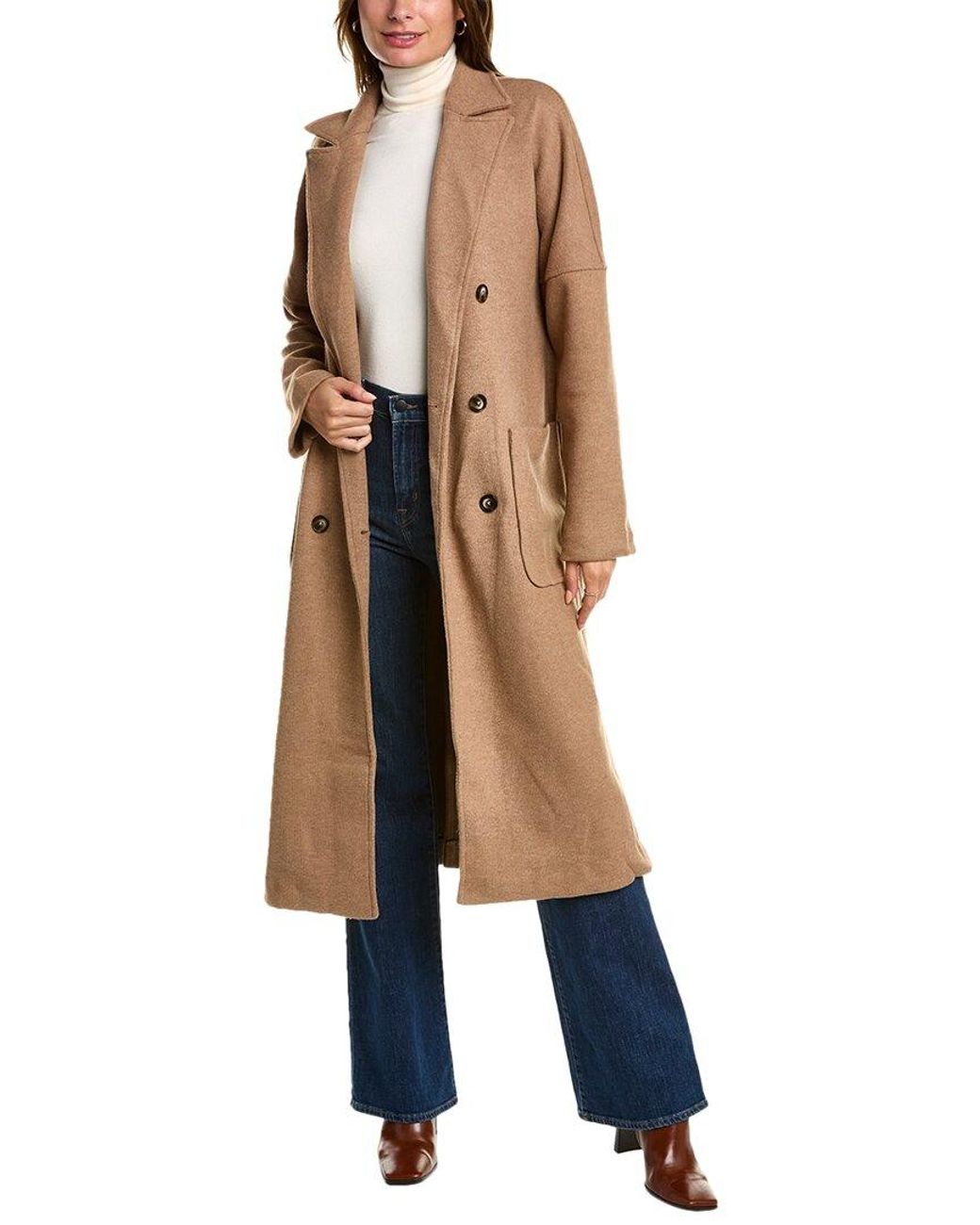 Line & Dot Theodore Double-Breasted Wool-Blend Coat in Blue | Lyst UK