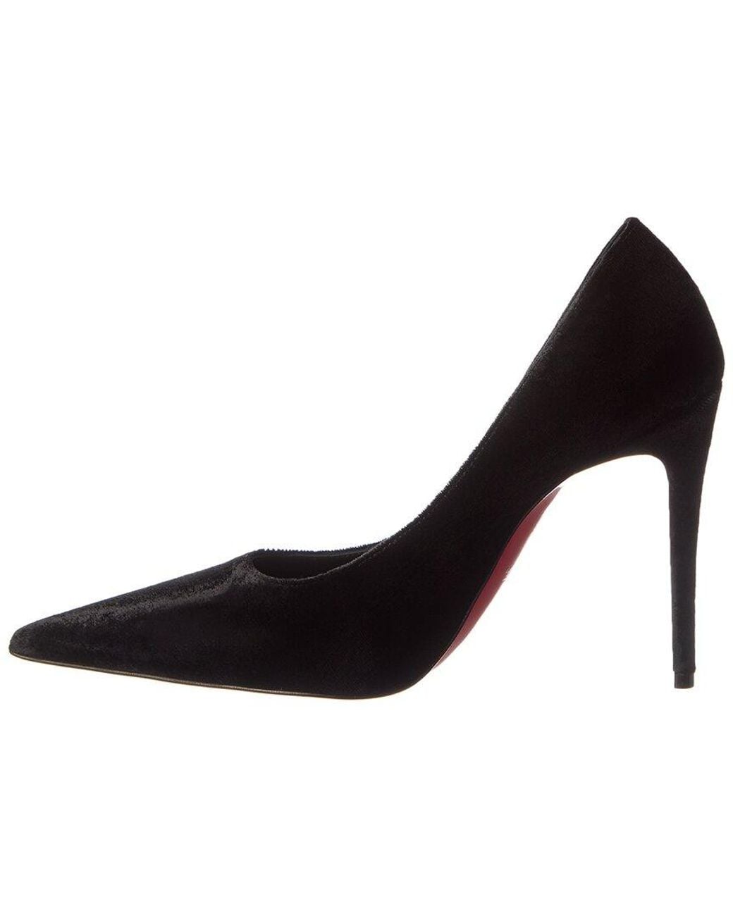 Christian Louboutin Kate Max 100 Velvet Pump in Black | Lyst