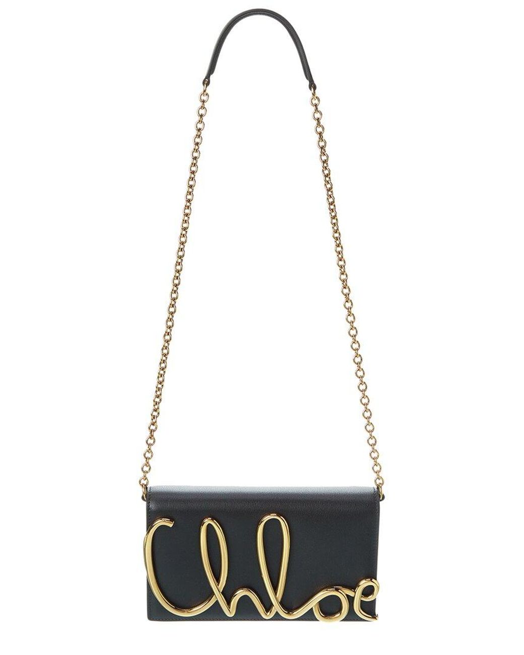 Chloé Iconic Logo Leather Shoulder Bag in White | Lyst UK