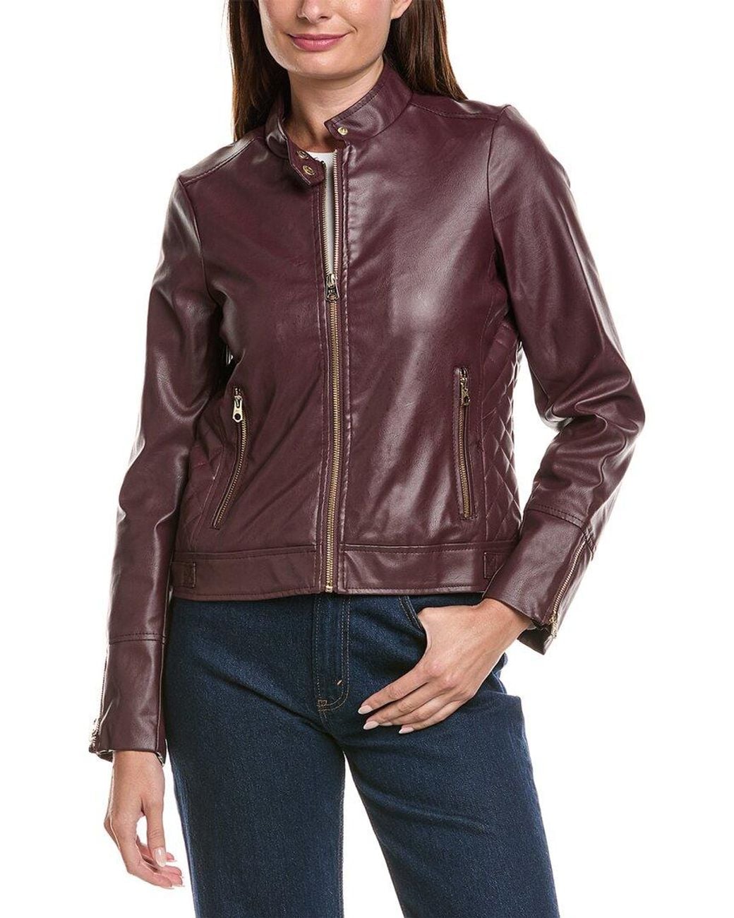 French Connection Stand Collar Jacket in Purple | Lyst UK