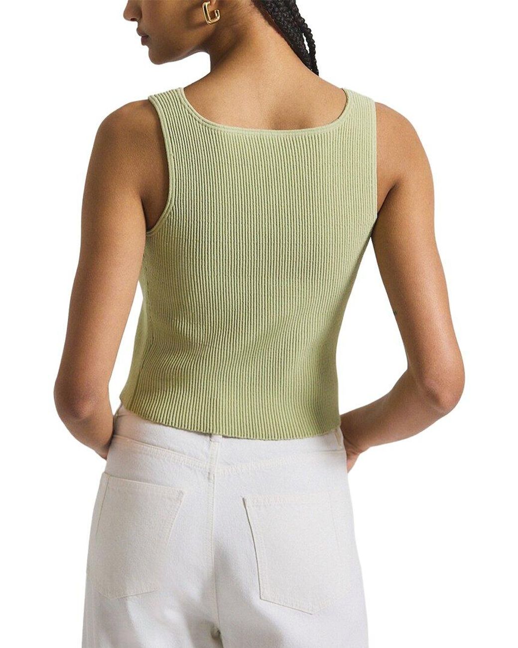 10 Crosby Derek Lam Sain Rib Knit Sweater Tank in Green | Lyst