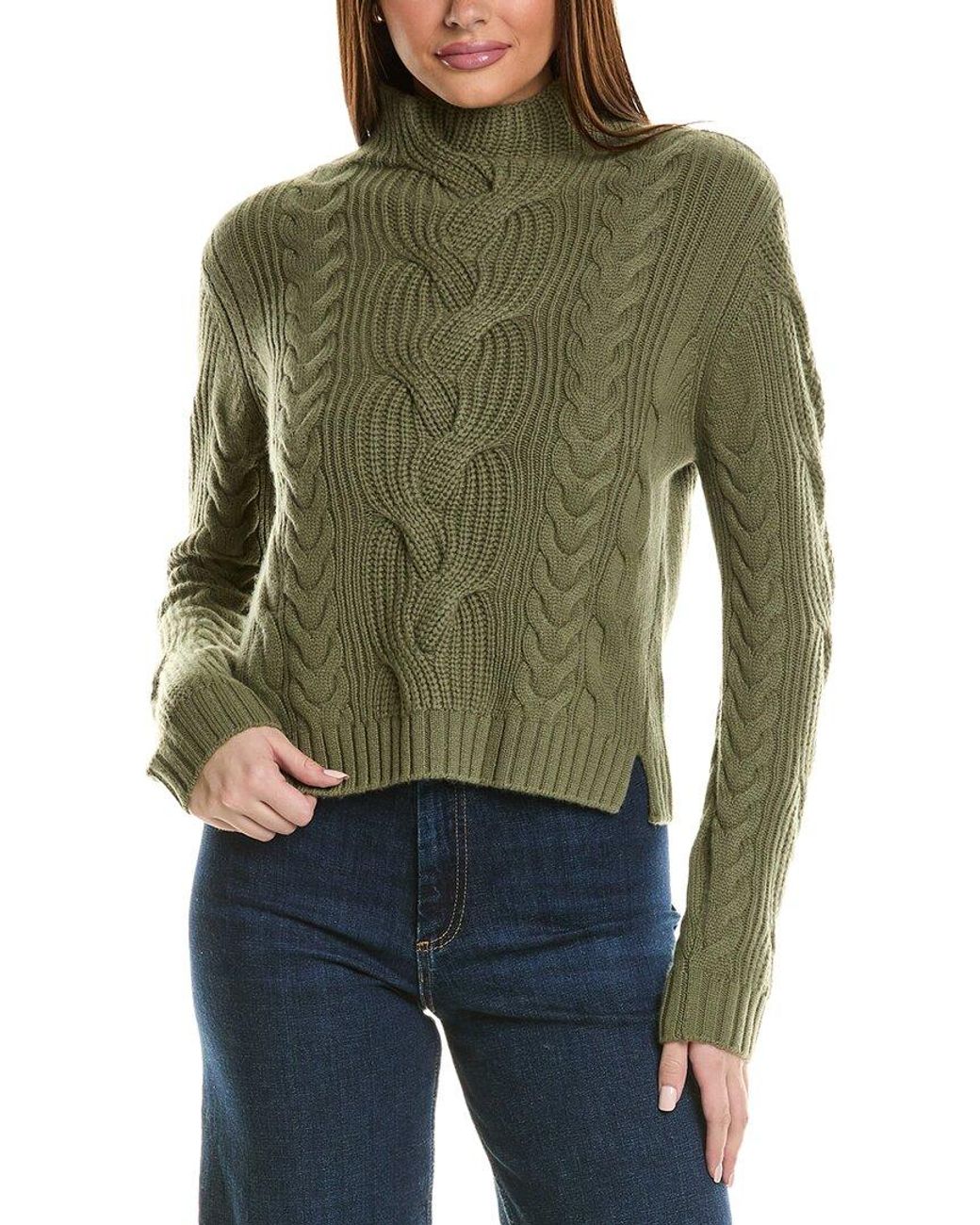 Hannah Rose Chunky Cable Funnel Neck Wool & Cashmere-blend Sweater in ...