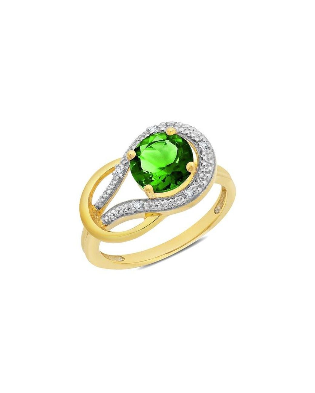 MaxColor 10K 1.60 Ct. Tw. Diamond & Lab-Grown Emerald Eternity Ring in ...