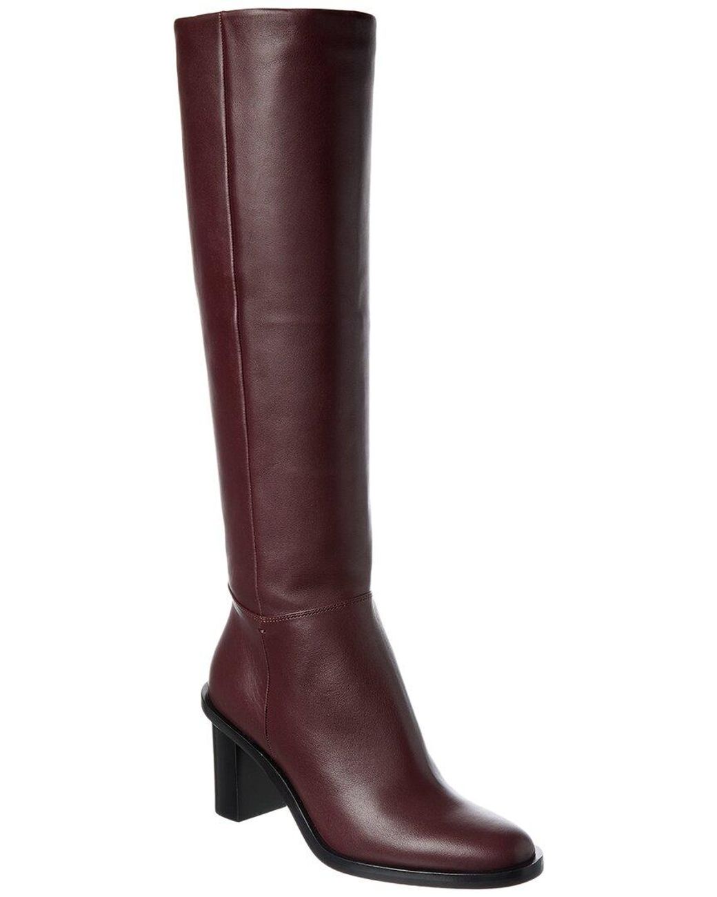 Max Mara Leather Knee-High Boot in Brown | Lyst