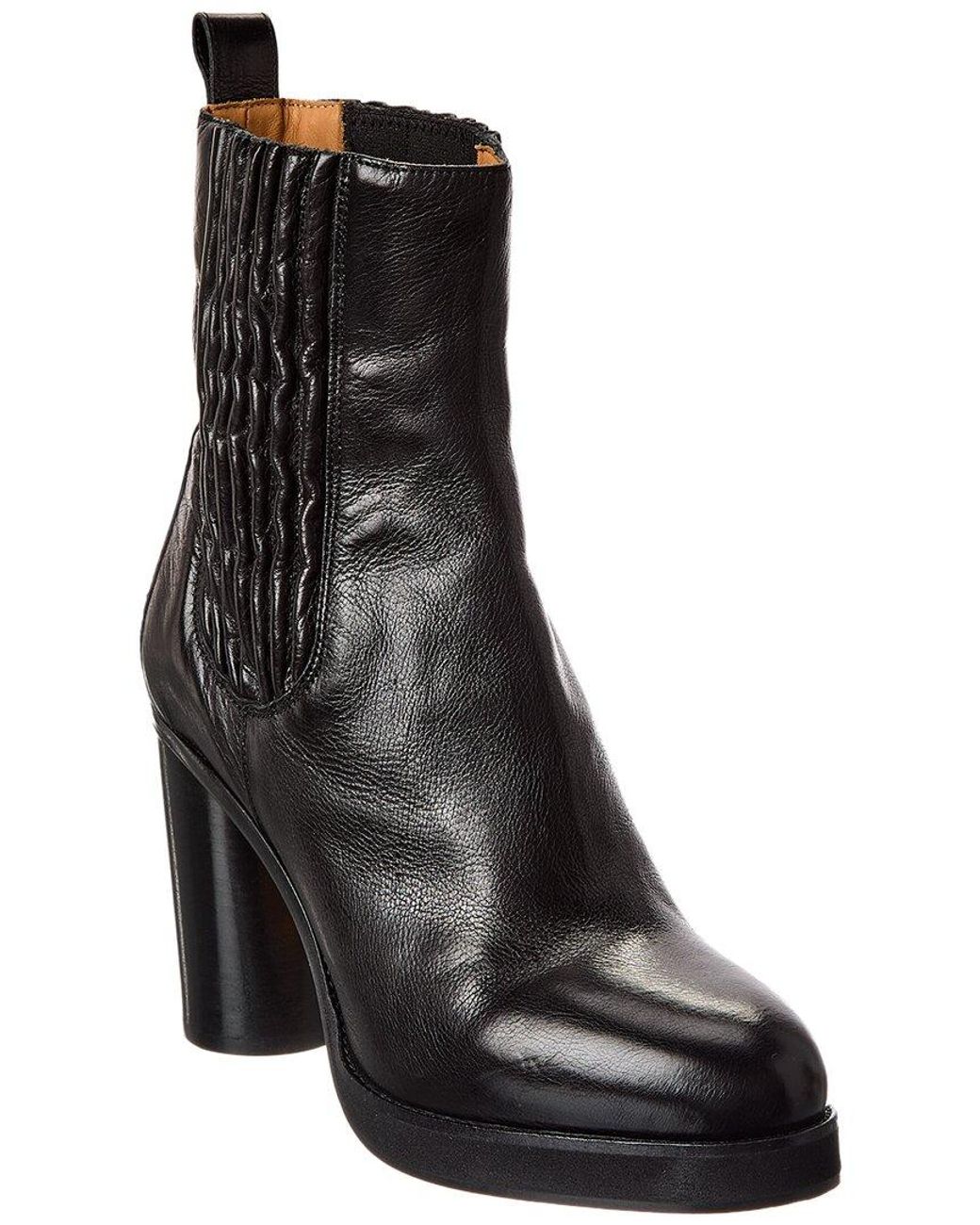 Isabel Marant Lilde Leather Boot in Black | Lyst UK