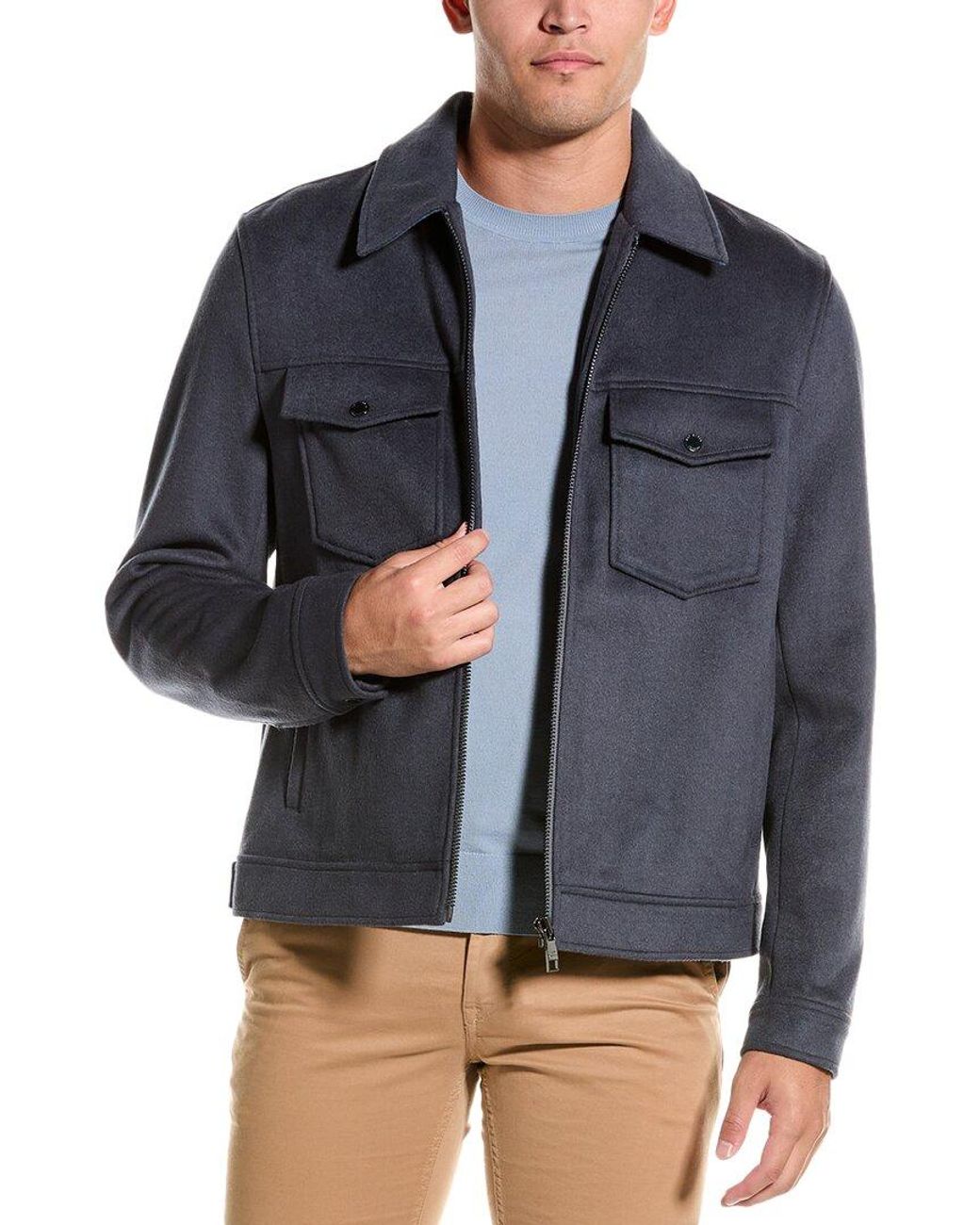 Ted Baker Wool-Blend Trucker Jacket in Blue for Men | Lyst Ted Baker Wool-Blend Trucker Jacket in Blue for Men | Lyst