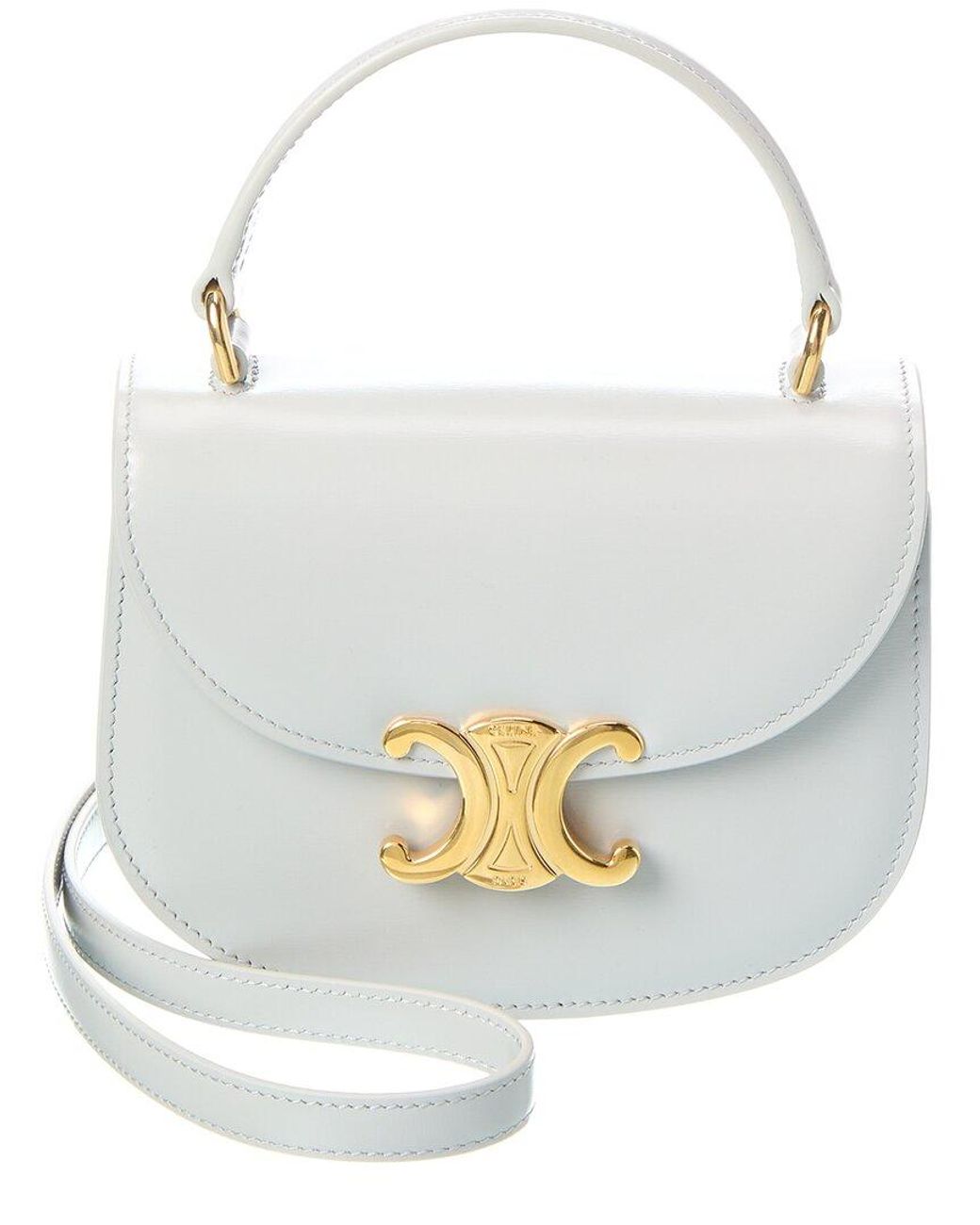 Celine Clea Besace Mini Leather Shoulder Bag in White | Lyst