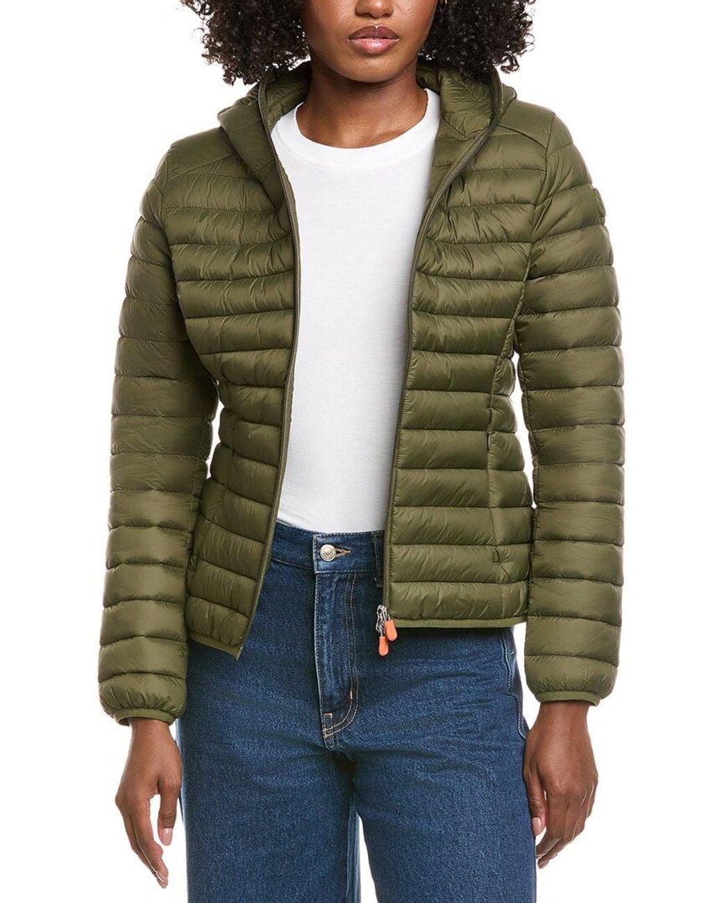 Save The Duck Vicky Short Hooded Basic Jacket in Green | Lyst UK