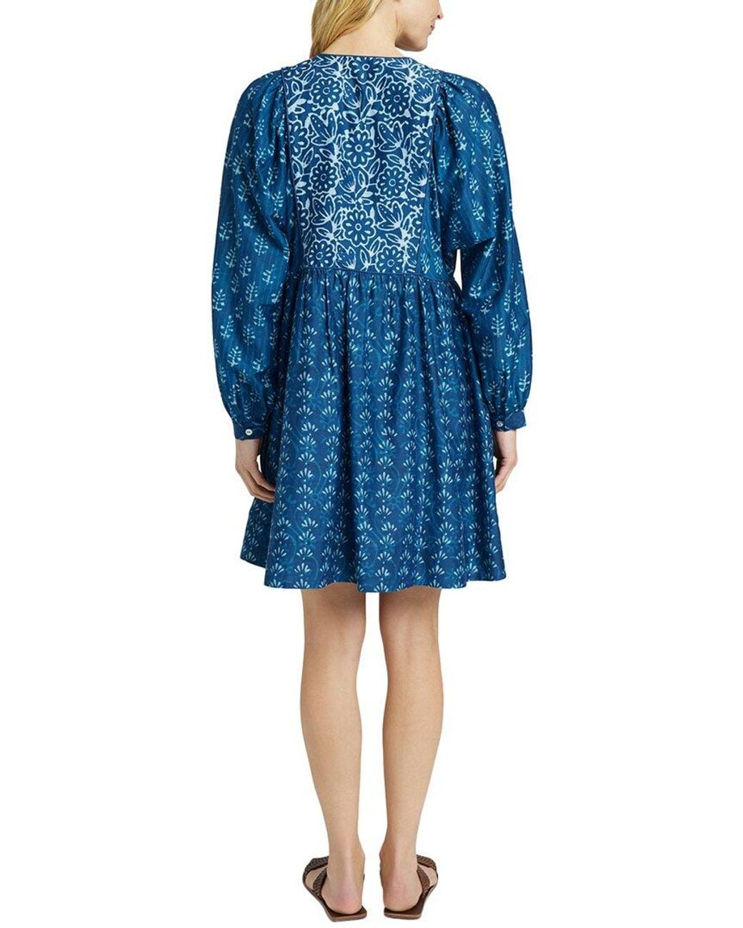 Faherty Solstice Silk-Blend Mini Dress in Blue | Lyst