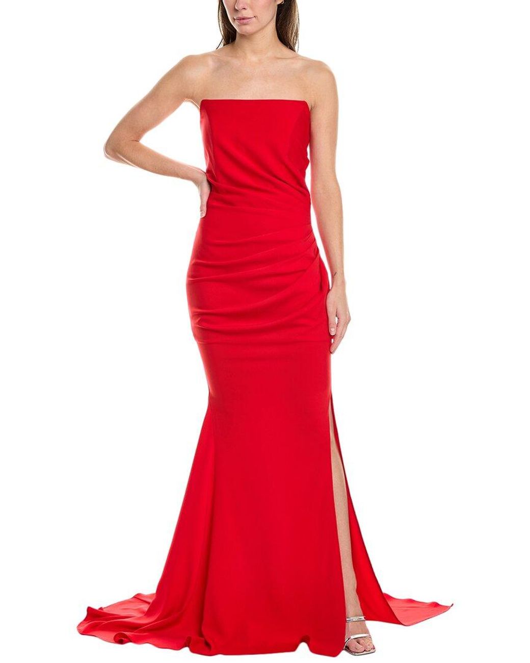 Issue New York Strapless Gown in Red | Lyst