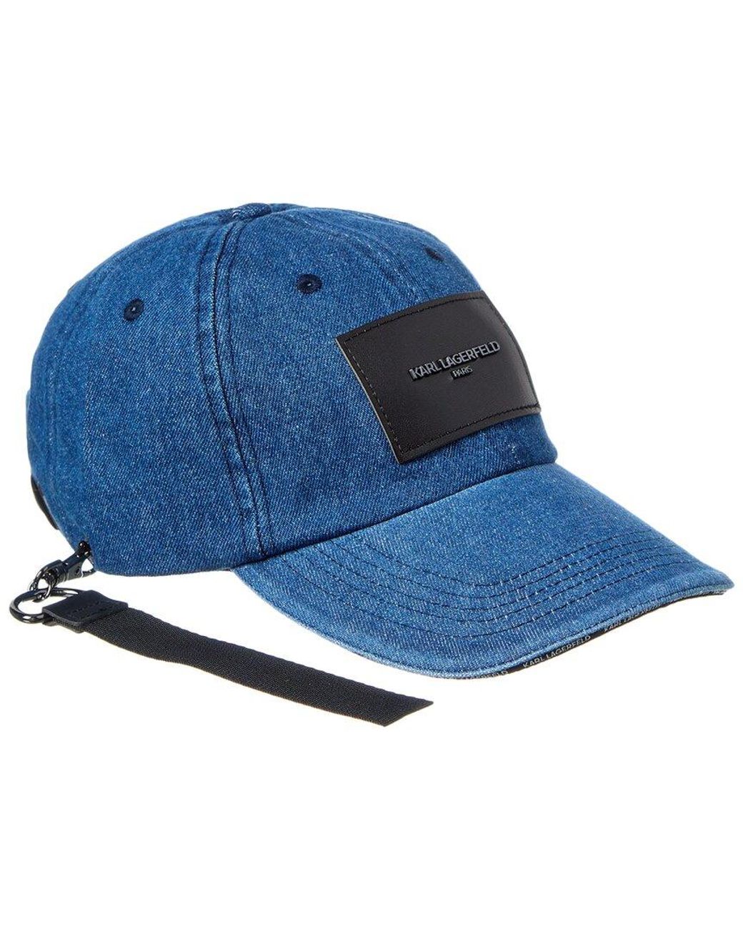 Karl Lagerfeld 6 Panel Denim Cap in Blue for Men | Lyst