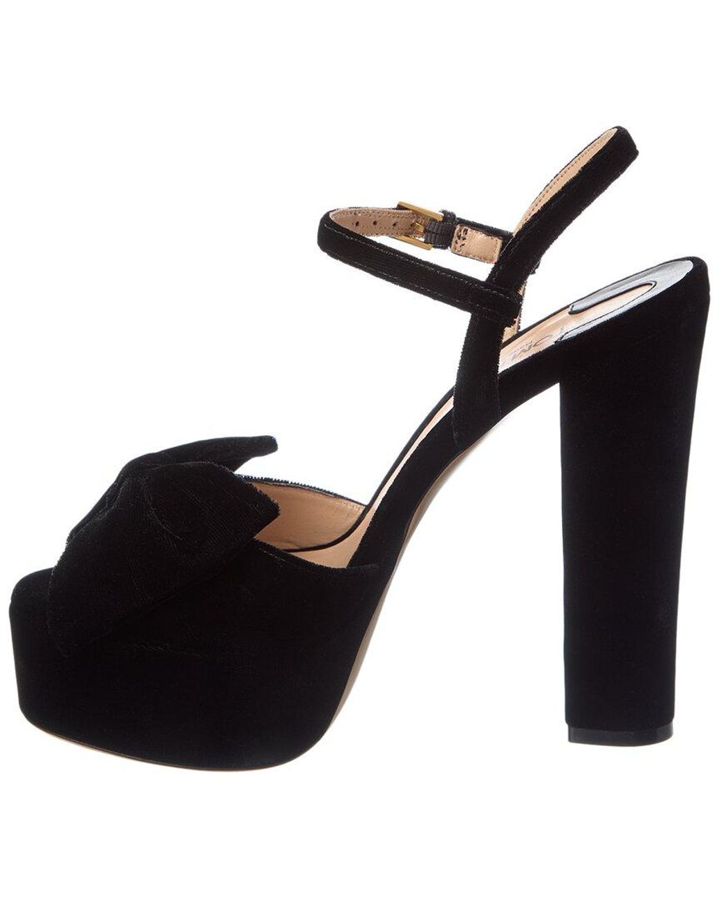 Tom Ford Velvet 7 Leather Platform Sandal in Black | Lyst