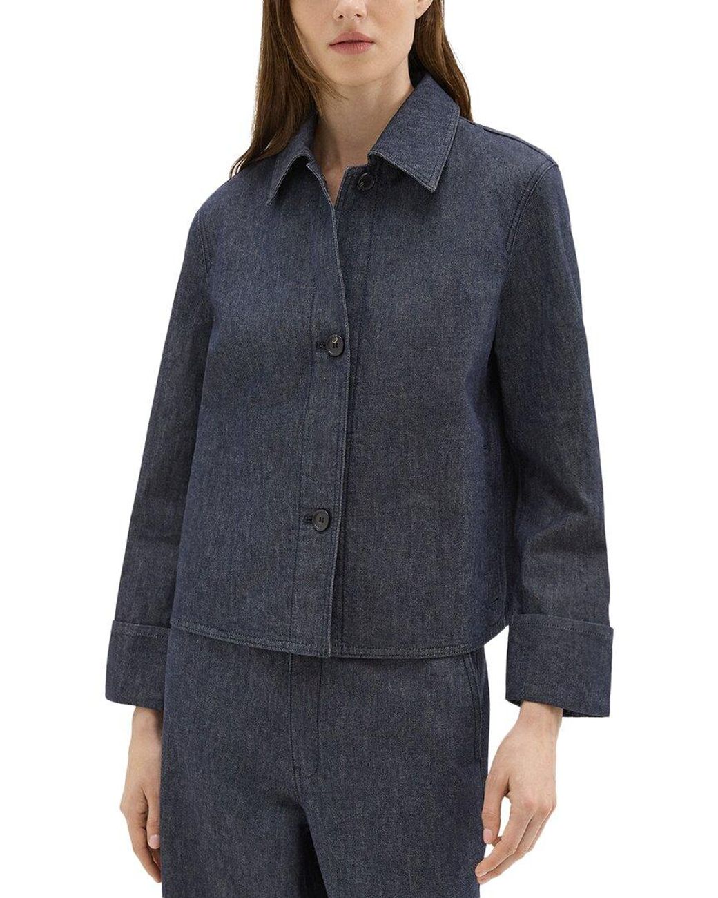 Theory Boxy Cuff Jacket in Blue | Lyst UK