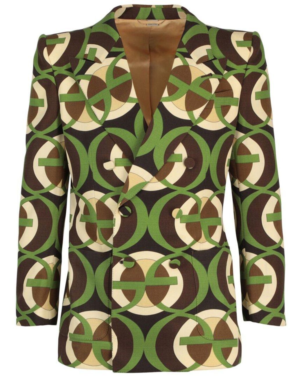 Gucci G Pattern Wool Blazer in Green for Men | Lyst