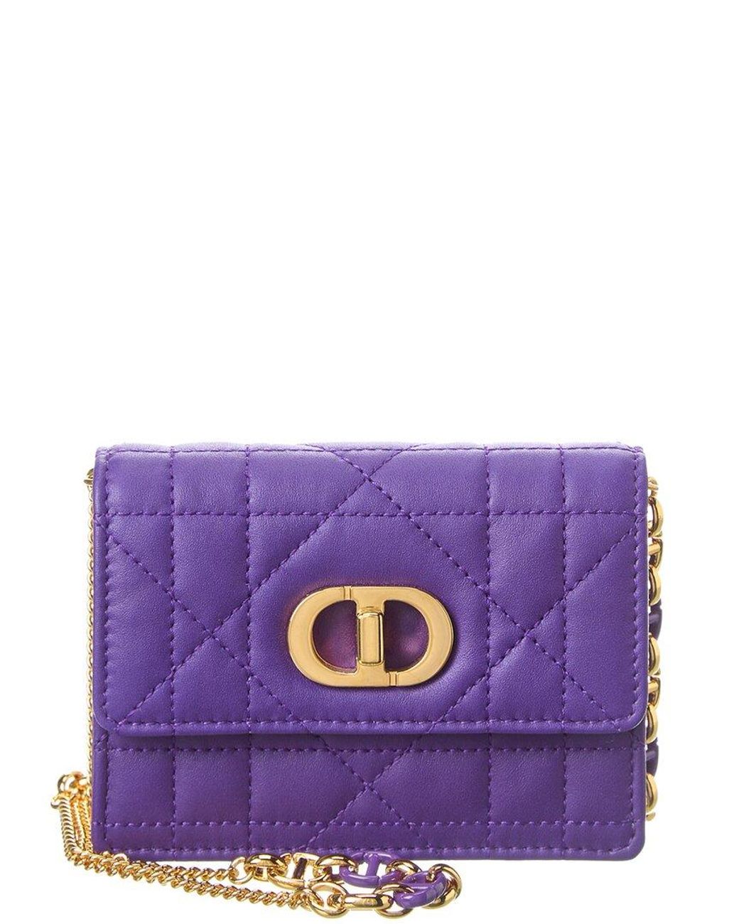 Dior Caro Leather Mini Bag in Purple | Lyst