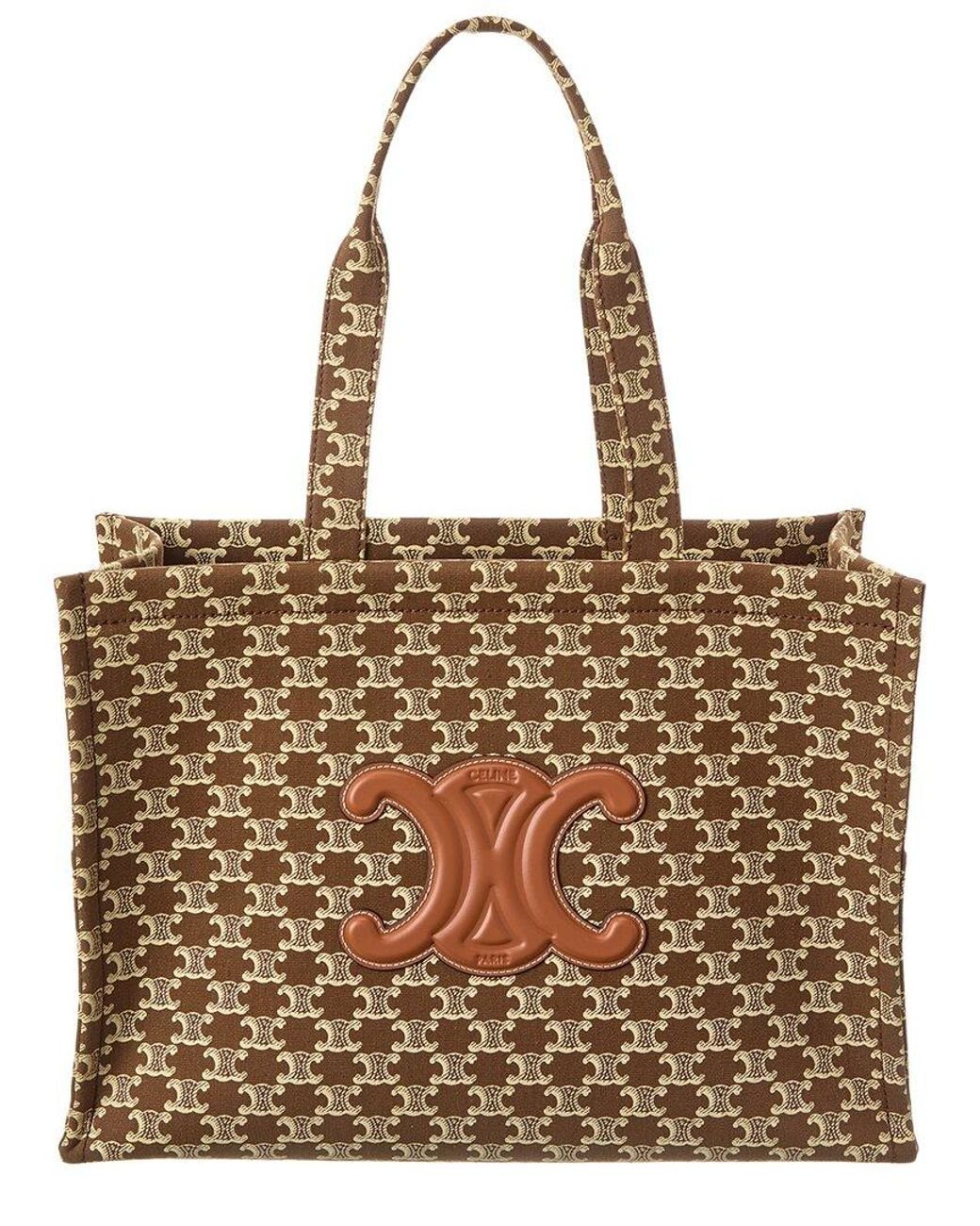 Celine Cabas Thais Large Tote in Brown | Lyst