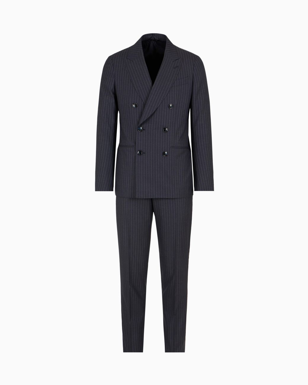 Giorgio Armani Napoli Line Double-Breasted Pinstriped Suit in Blue for ...