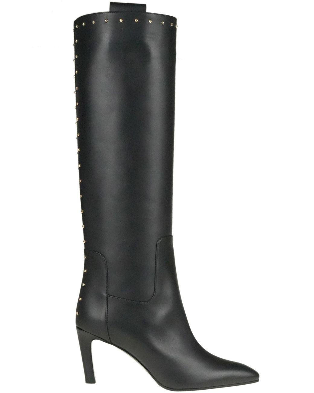 Lella Baldi Studded Leather Boots in Black | Lyst