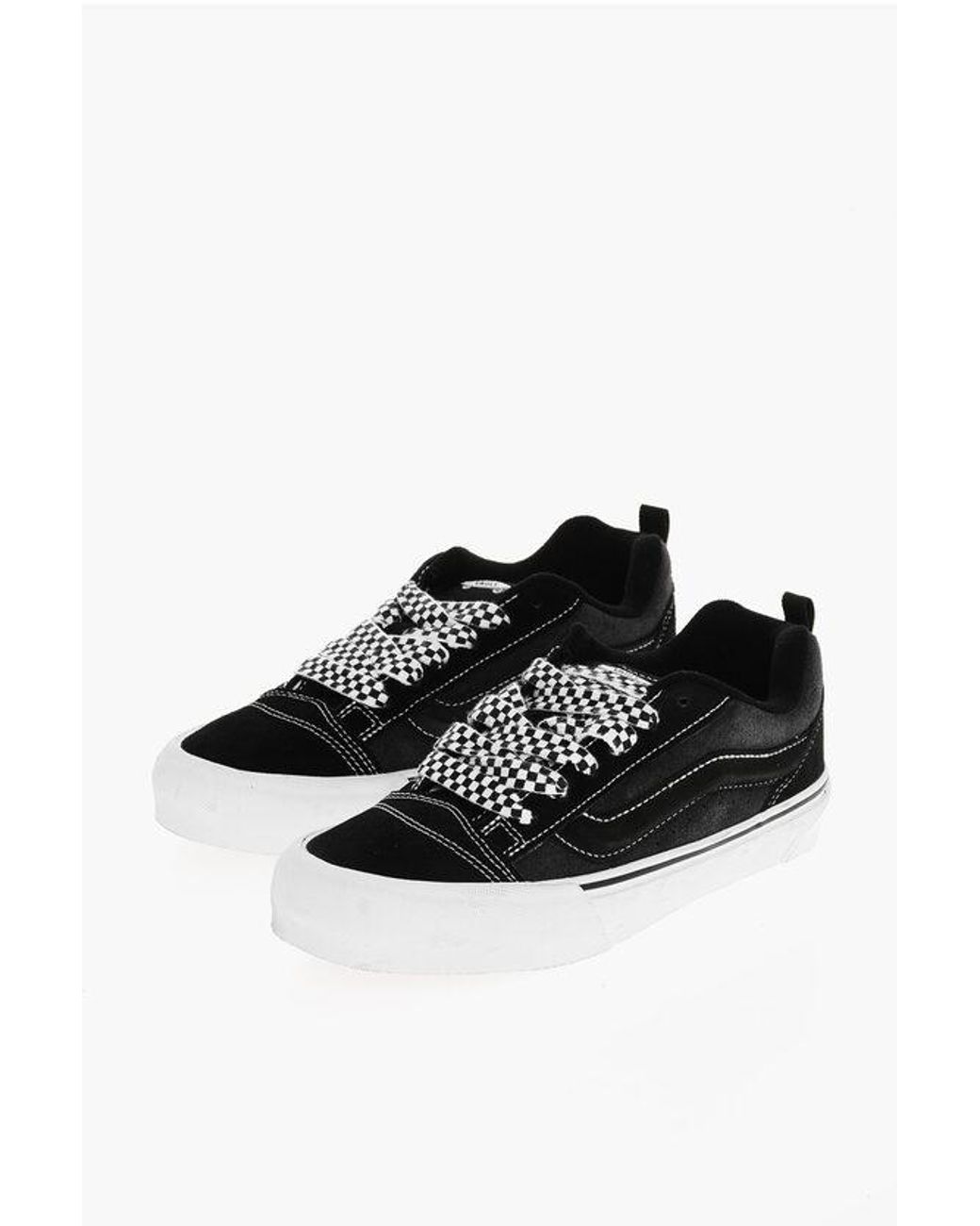Vans Suede Low-Top Sneakers Skool With Checkered Laces in Black | Lyst UK