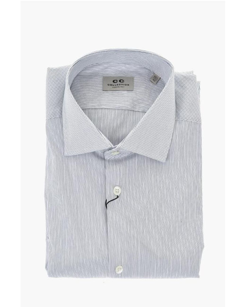 Corneliani Cc Collection Striped Shirt With French Collar in Blue for ...