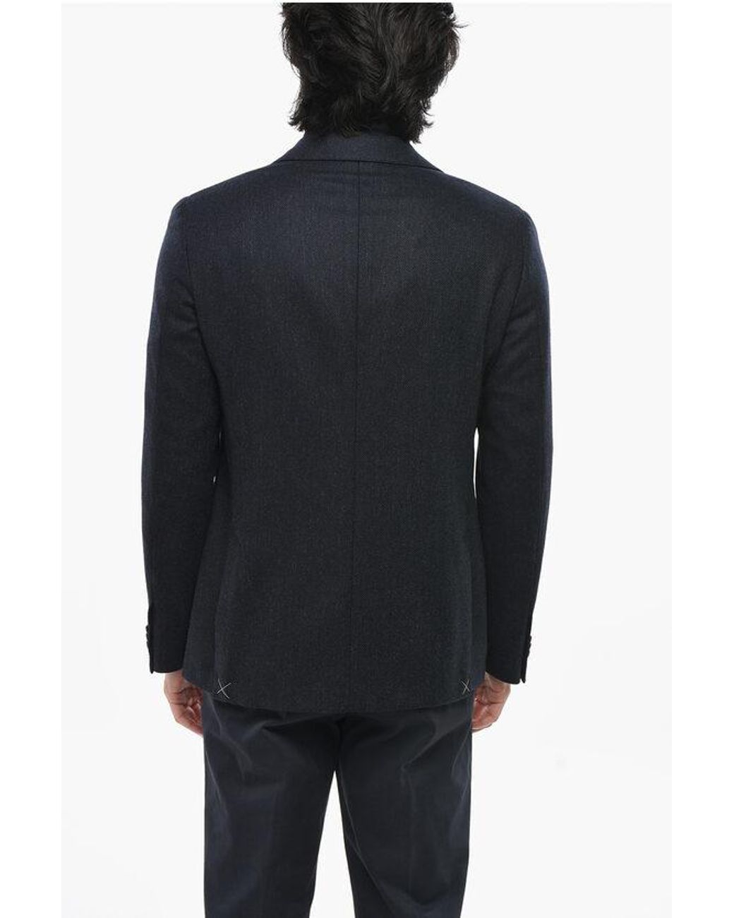 Corneliani Cc Collection Virgin Wool And Cashmere Two-Button Blazer Wit ...