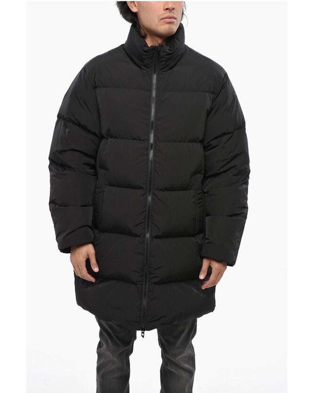DIESEL Tag Long Raveel Down Jacket With Extractable Hood in Black for ...