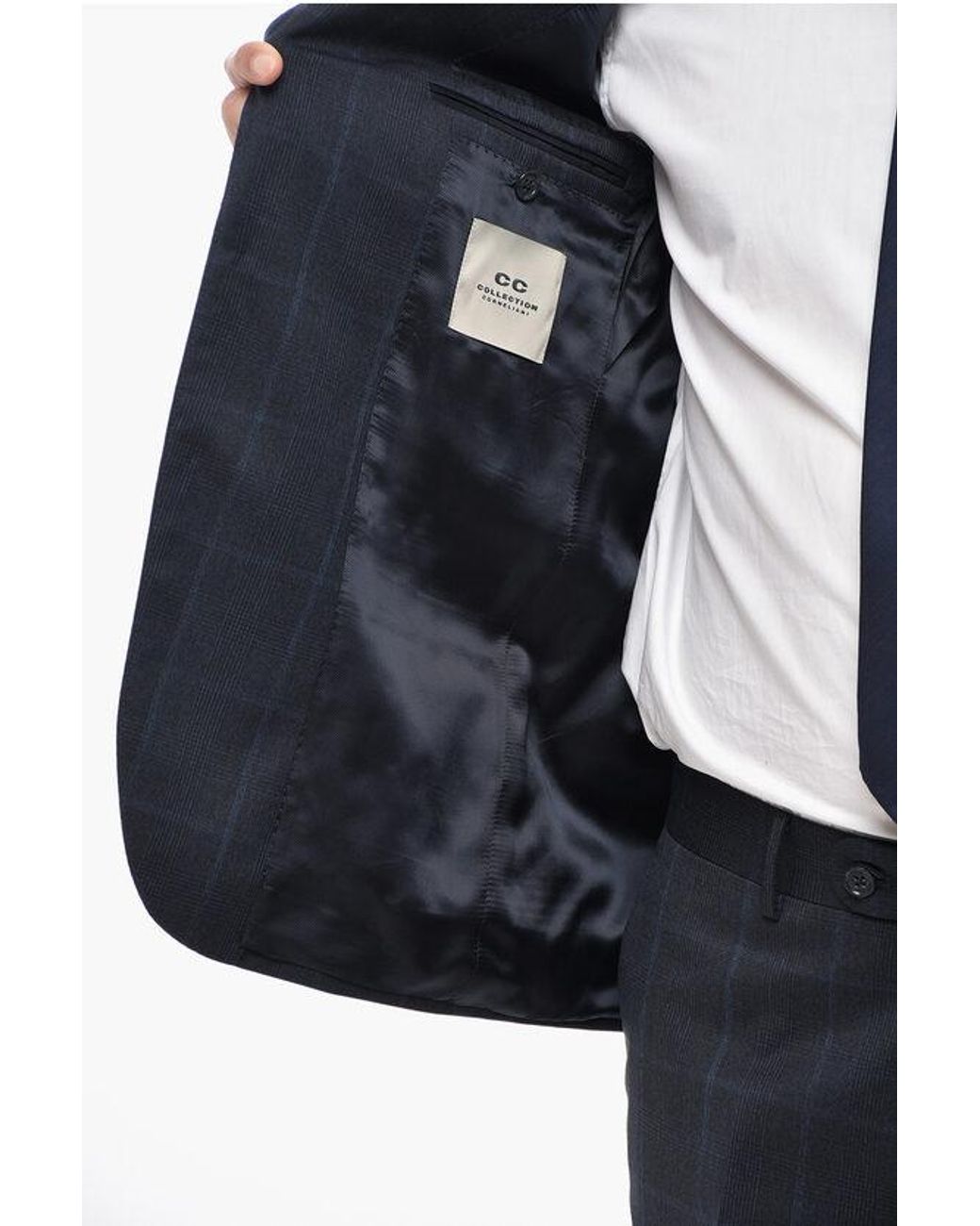 Corneliani Cc Collection District Check Two-Button Virgin Wool Suit Wit ...