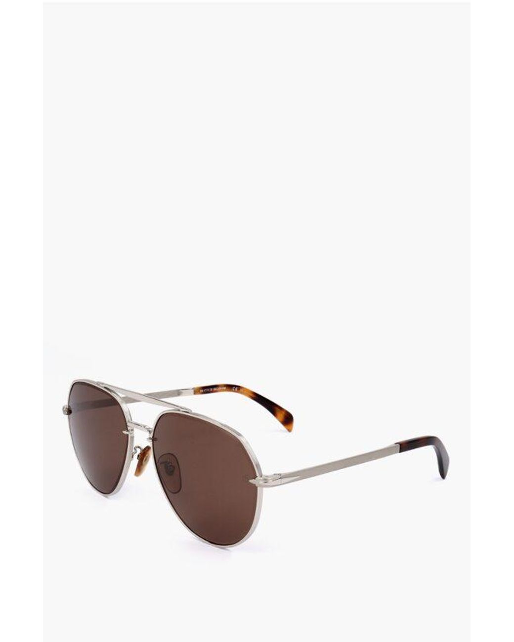 David Beckham Aviator Metal-Frame Sunglasses in Brown for Men | Lyst UK