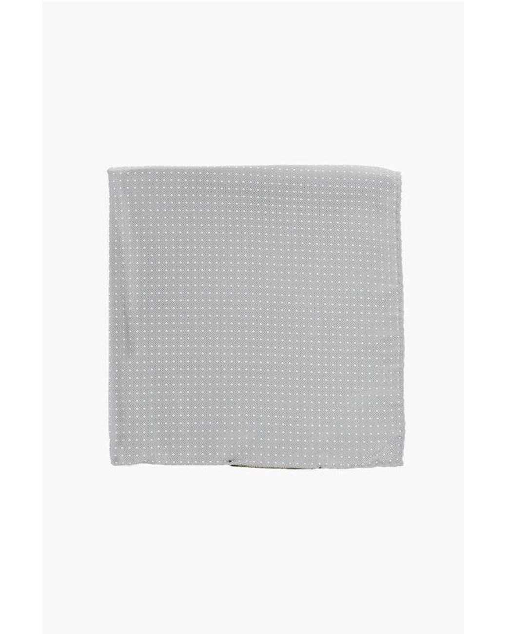 Corneliani Solid-Color Pocket Square With Micro Motifs in Grey for Men ...